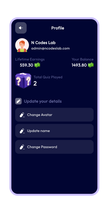 Rewardo : Flutter Quiz Rewarding & Earning App for iOS and Android with Admin Panel by N_Codes_Lab